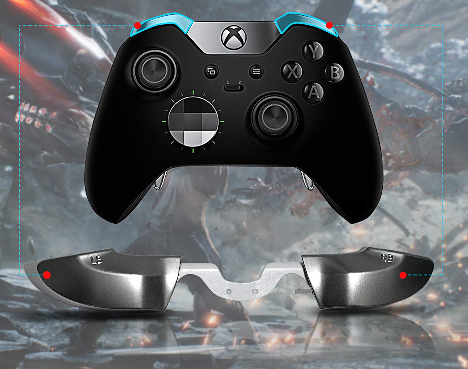 Quartet trade Original Accessories Trigger LB RB Buttons/Controller Replacement Parts for Xbox One Elite Controller Bumpers (Model 1698 Bumpers for Xbox one Elite)