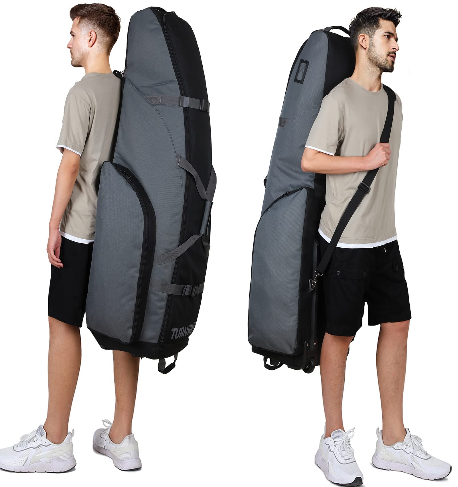 TurnWay Golf Club Bag, 1800D Polyester, Waterproof, Foldable for Adult Male, Grey
