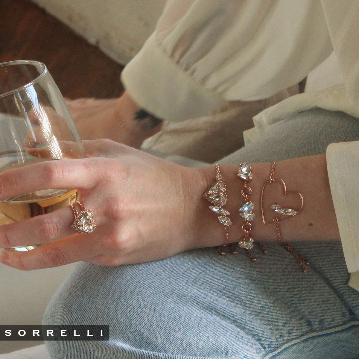 Sorrelli Nala Cocktail Ring, Rose Gold-Tone Finish, Crystal (RER13RGCRY)