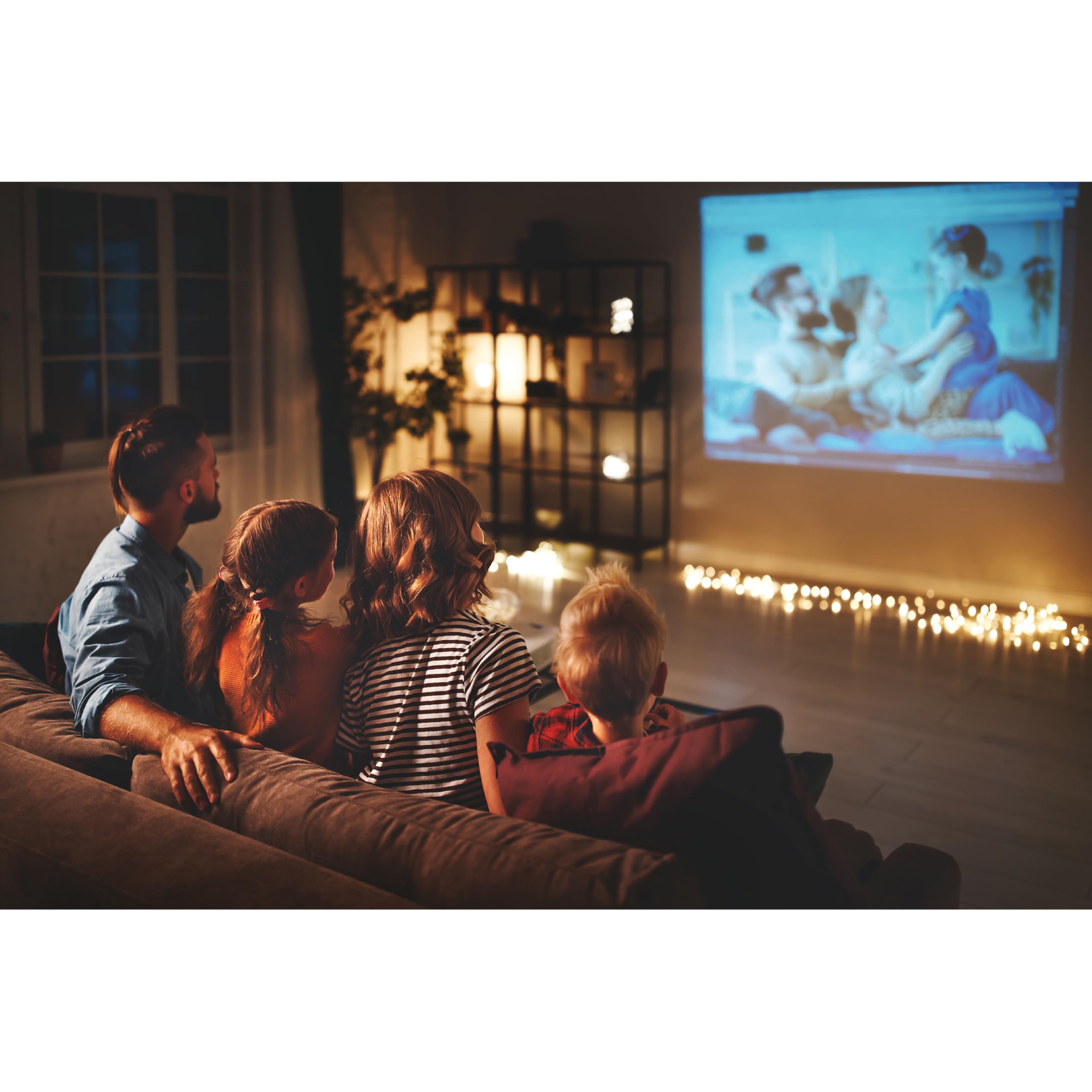 Supersonic SC-82P KIT Home Theater Projector Kit with 100” Screen, 3.97” HD Bluetooth Protable Projector, Stunning True Colors & Sharp Images, 7000 Lumens, Bluetooth Sound Bars, 1080p Support