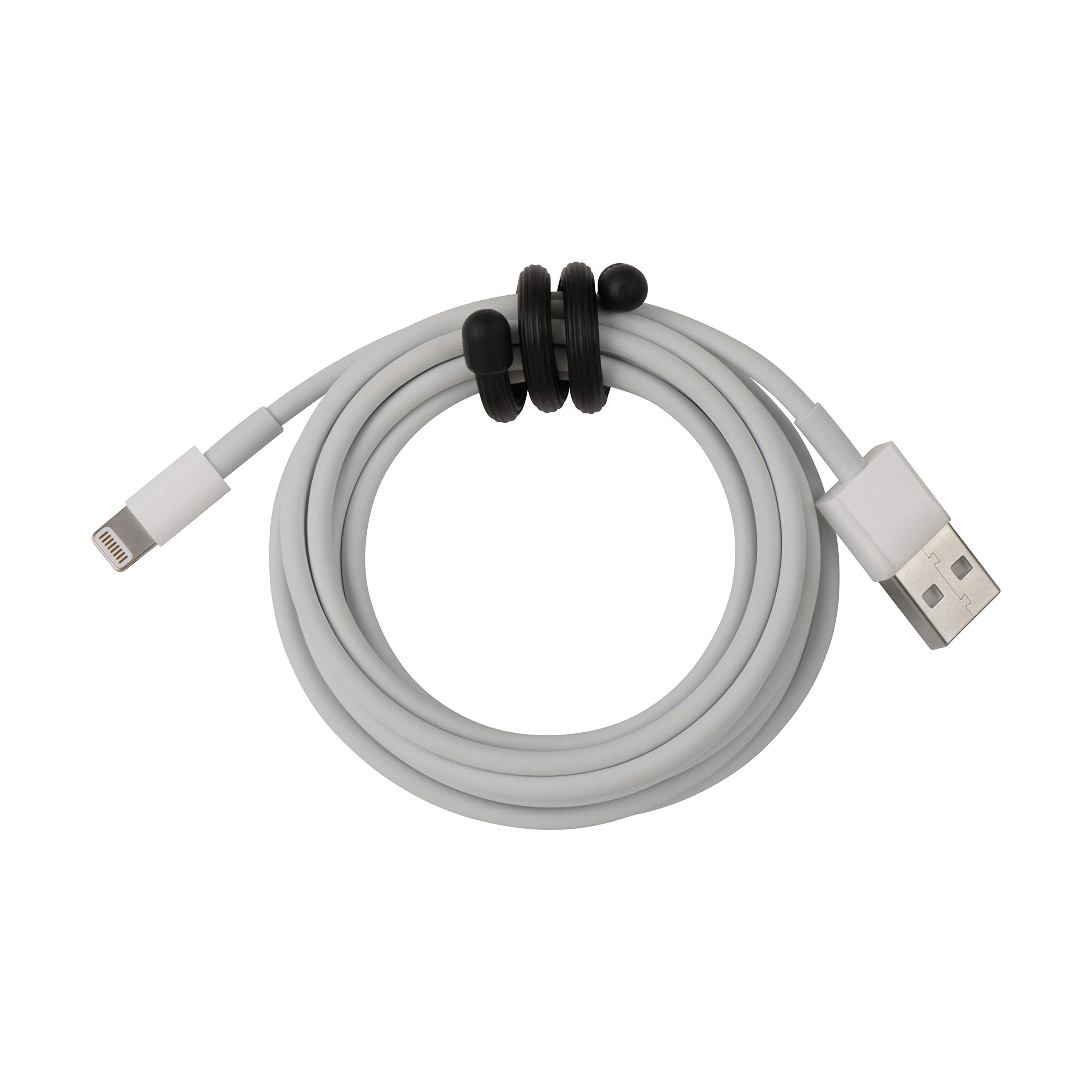 Nite Ize GT6-2PK-01 Original Gear Rubber Twist Tie, 2 Count (Pack of 1), Black