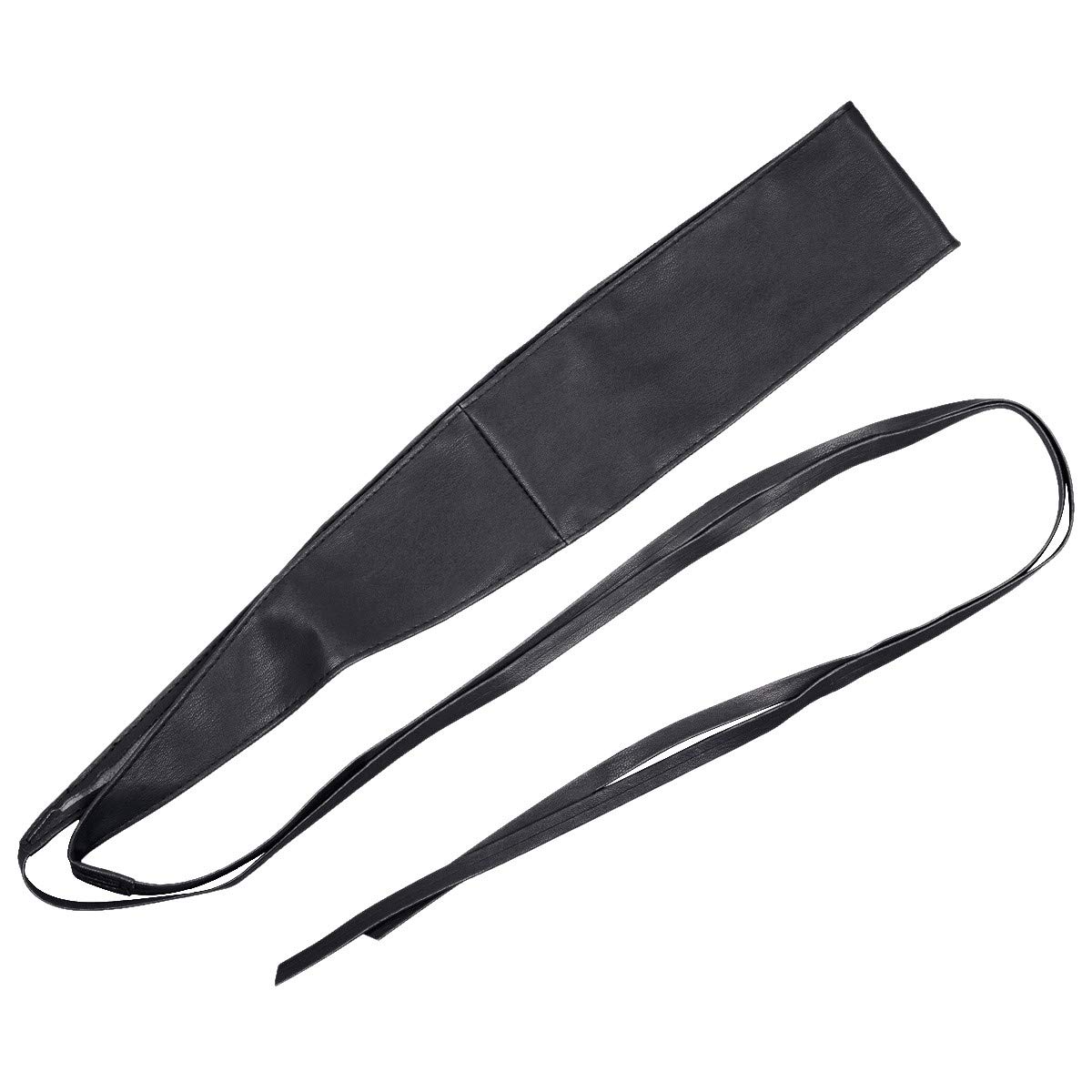 Samtree Wrap Waist Wide Obi Belt for Women, Solid Color Self Tie Polyester Bowknot Cinch Waistband, Black