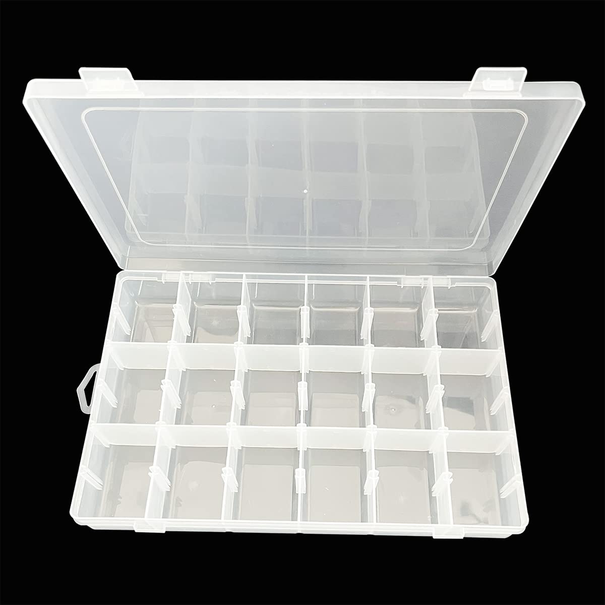 UperUper Fishing Tackle Boxes, Transparent Fish Tackle Storage with Adjustable Dividers, Plastic Box Organizer Tackle Trays, 18/36 Grids Fishing Lure Container