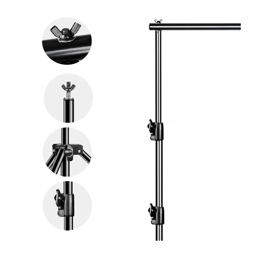 SLOW DOLPHIN Photo Video Studio 12ft (W) x 10ft (H) Heavy Duty Adjustable Photography Backdrop Stand Background Support System Kit with Carry Bag