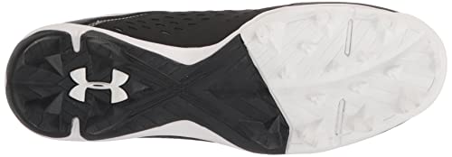 Under Armour Men's Leadoff Mid Rubber Molded Baseball Cleat, (001) Black/Black/White, 7