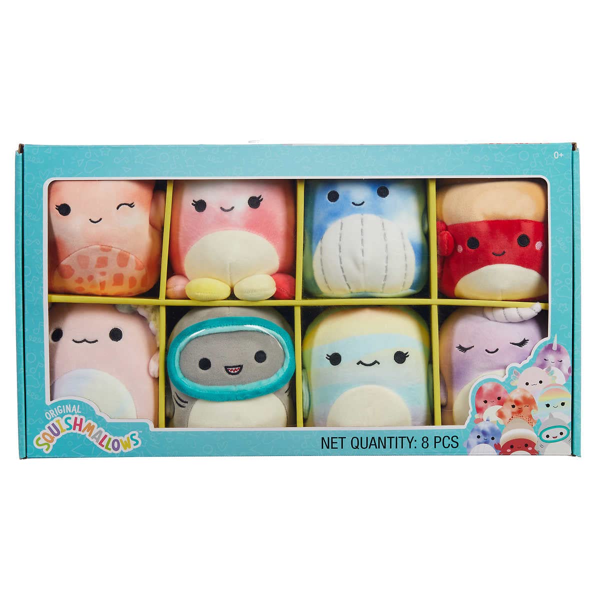 Squishmallows Official Kellytoy Collectors Box Set (8 Pack Sea Life Set (5 Inch))