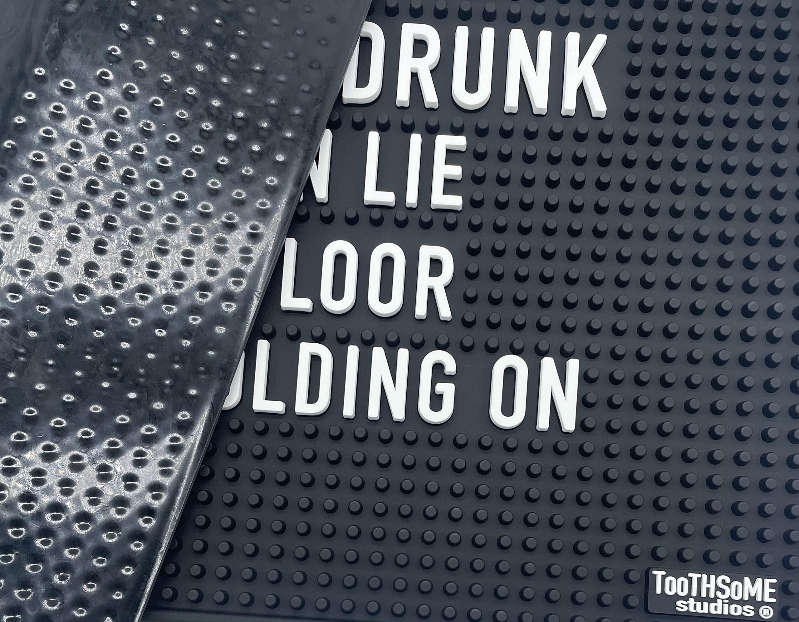 You're Not Drunk If You Can Lie On The Floor Without Holding On 17.7" x 11.8" Funny Bar Spill Mat Rail Countertop Accessory Home Pub Decor Slip Resistant for Craft Brewery Kitchen Cafe and Restaurant
