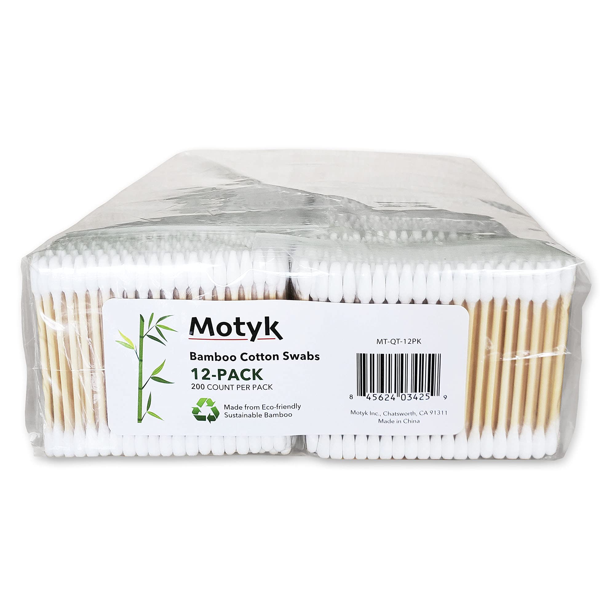 QMADIX ECO FRIENDLY COTTON SWABS 12-PACK 2400PCS Double-sided Swabs with Pointed and Rounded Ends for Perfect Blending, Effective Cleaning and Precise Touch-ups