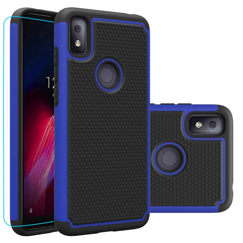 T-Mobile Revvl 4 Case, TCL Revvl 4 case with HD Screen Protector,Giner Dual Layer Heavy-Duty Military-Grade Armor Defender Protective Phone Case Cover for T-Mobile Revvl 4 (Blue Armor)