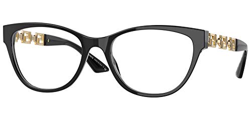 Versace VE 3292 GB1 Black Plastic Oval Eyeglasses 54mm