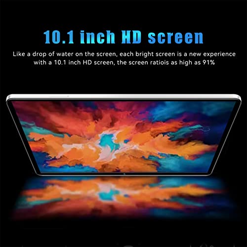 Shanrya 10.1in Tablet, 1080P FHD 8GB RAM 256GB ROM 100‑240V Black Octa Core CPU 7000mAh Tablet PC for Home (US Plug)