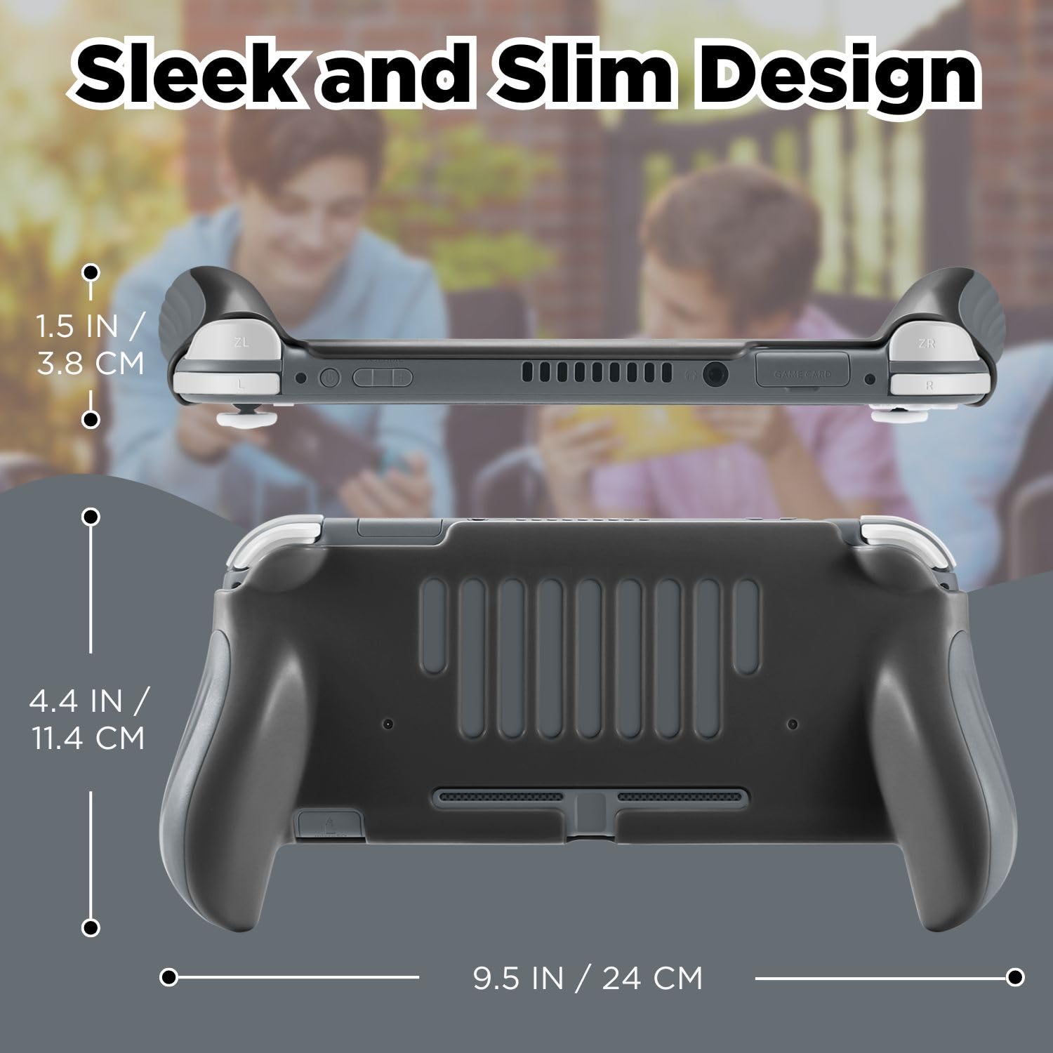 TNP Pro Grip Case for Nintendo Switch Lite Protective Shell Cover (Black) Vented Comfort Enhance Ergonomic Grips, Lightweight, Slim, Scratch & Shock Protector Nintendo Switch Lite Accessories