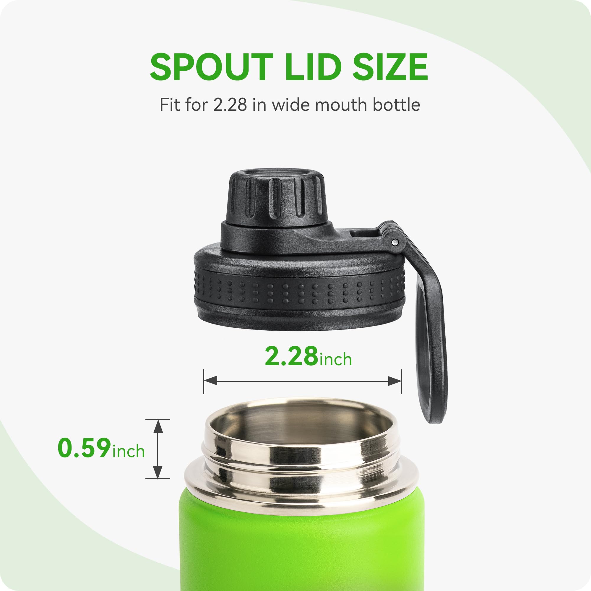 Prurex Spout Lid for Wide Mouth Hydro Flask Water Bottles Replacement Lid for 12,16,18,22,32,40,64oz Sports Water Bottles