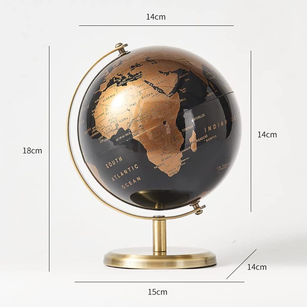 XINXUAN Home Decoration Accessories Globe Office Decor Luxury Golden Living Room Decorative Sculpture Geography Education Study Docer, 5.50 inch * 5.50 inch * 7.08 inch