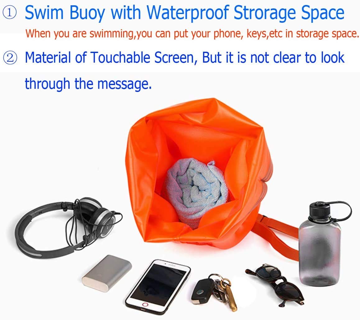 T6 20L Swim Buoy Waterproof Dry Bag Swim Safety Float Keep Gear Dry for Boating Kayaking Fishing Rafting Swimming Training and Camping