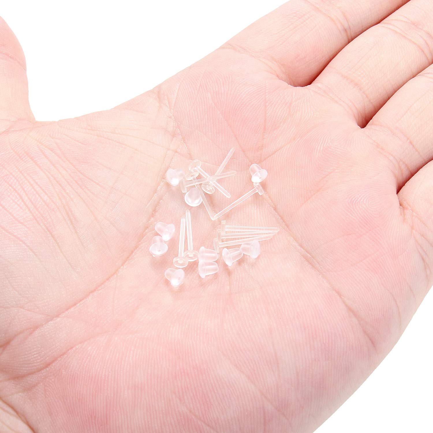 Ruifan 20G Flexible Bioplast Clear PVC Plastic Blank Ear Nose Pin Bone Stud Nickel Free Earrings Piercing Retainers 3mm Flat 10PCS