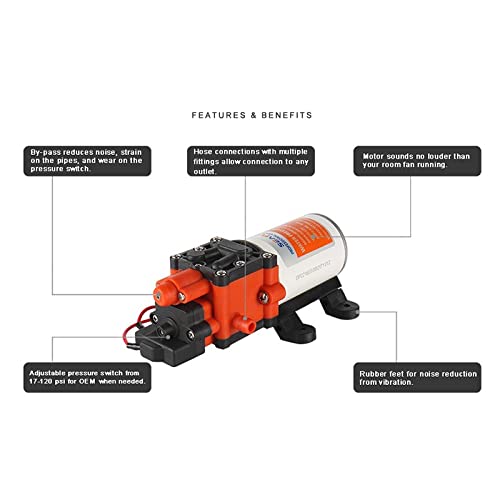 XuuSHA Hand Bilge Pump 12V Electric Water High Pressure Diaphragm Pump for Boat Bilge Pump Automatic (Voltage : 12V)