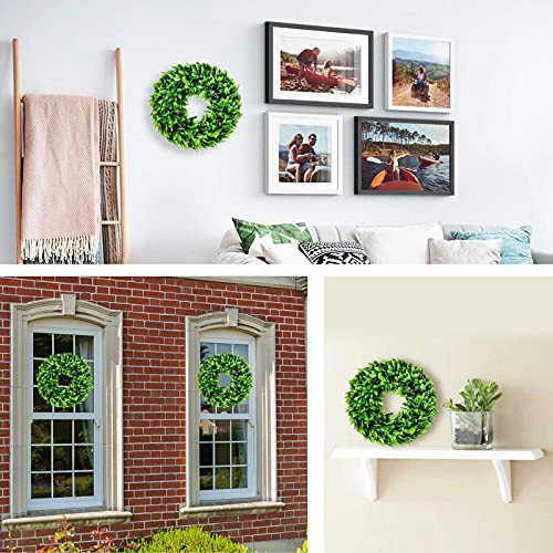 Souarts 17" Eucalyptus Wreath-Artificial Greenery Wreath Boxwood, Front Door Wreath for Indoor Outdoor Home Office Wall Wedding Holiday Decor