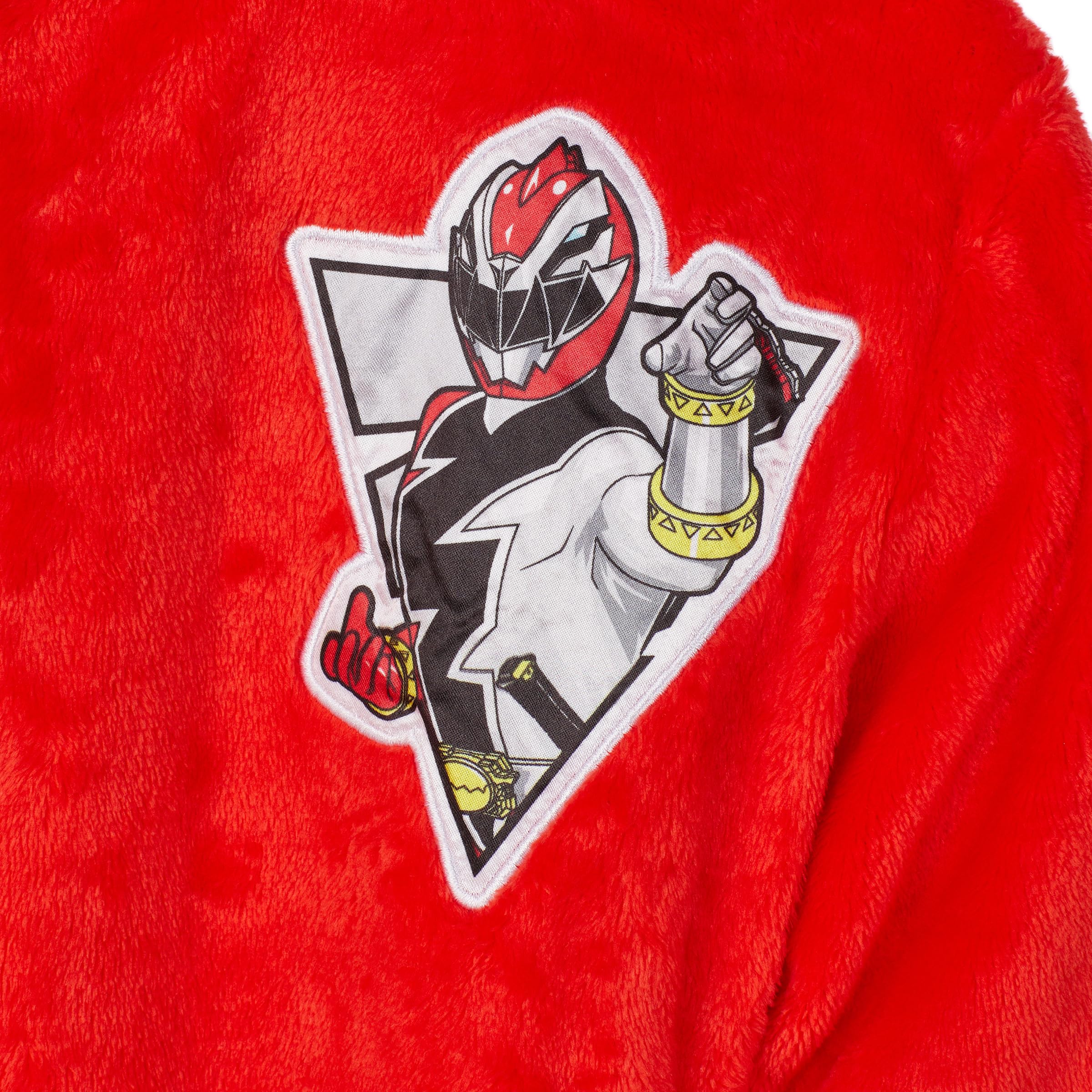 Power Rangers Little/Big Boy's Plush Fleece Robe (10, Red Ranger Dino Fury)