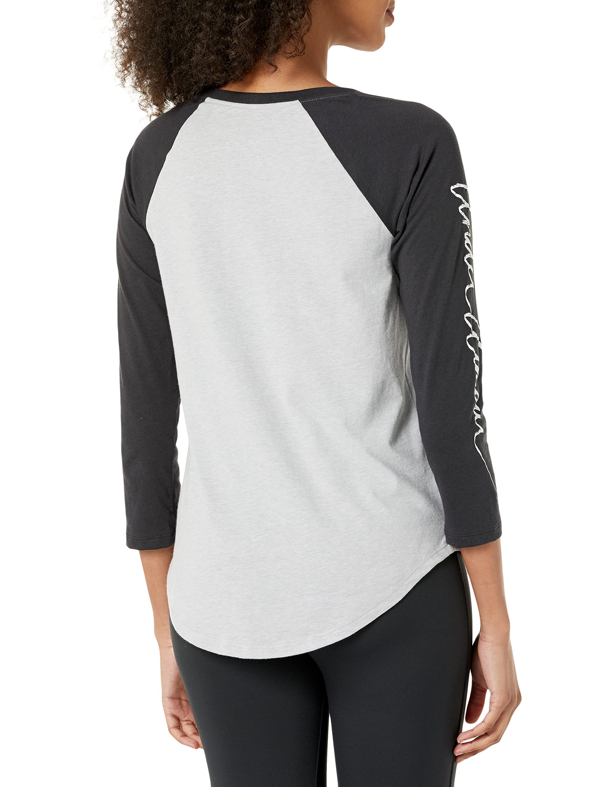 Under Armour Women's Wordmark Script Baseball Long-Sleeve T-Shirt, Mod Gray Light Heather (011)/Penta Pink, X-Large