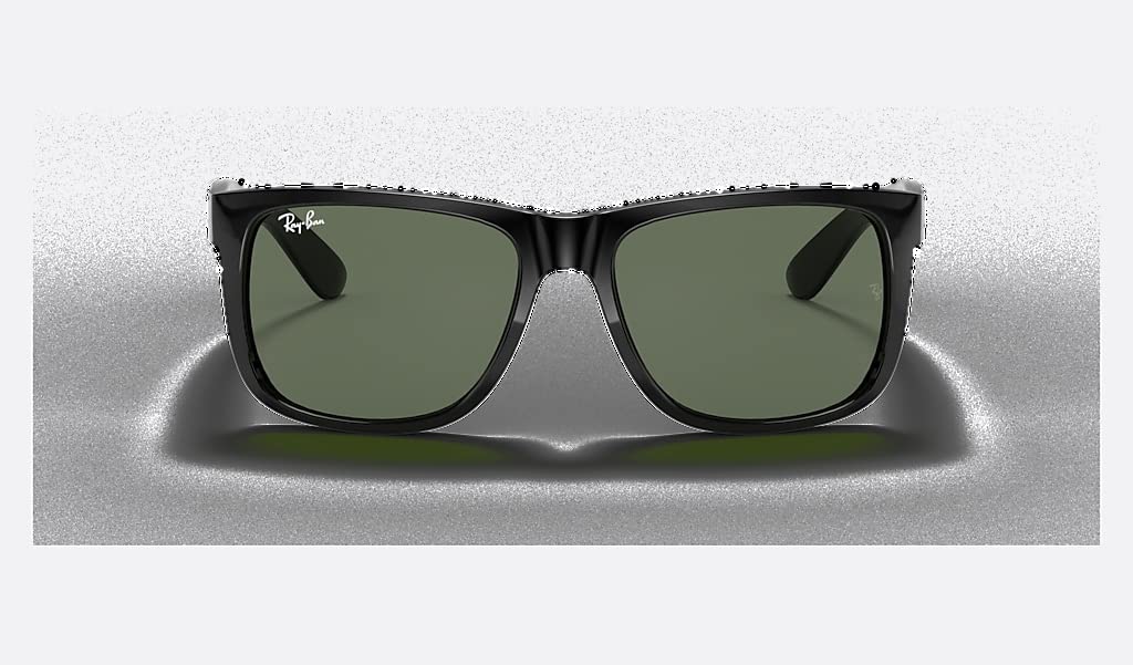 Ray Ban RB4165 JUSTIN 601/71 55M Black/Green Sunglasses For Men For Women