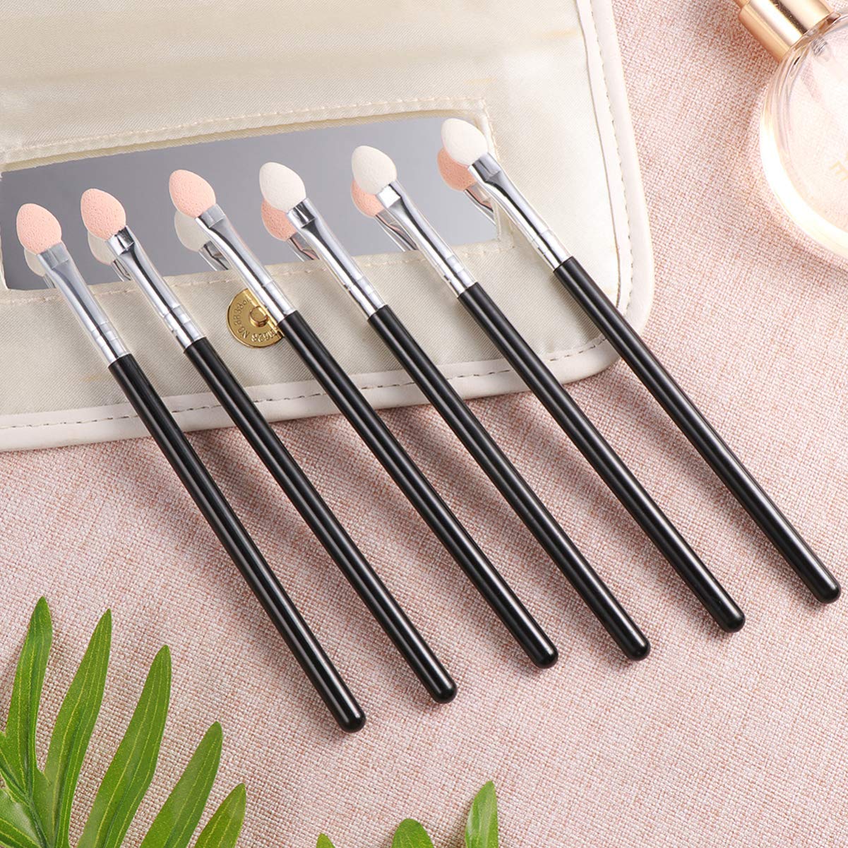 SALOCY Eyeshadow Sponge Applicator Brush Makeup Brushes Eyeshadow Makeup Tool,Dual Color,10Pcs