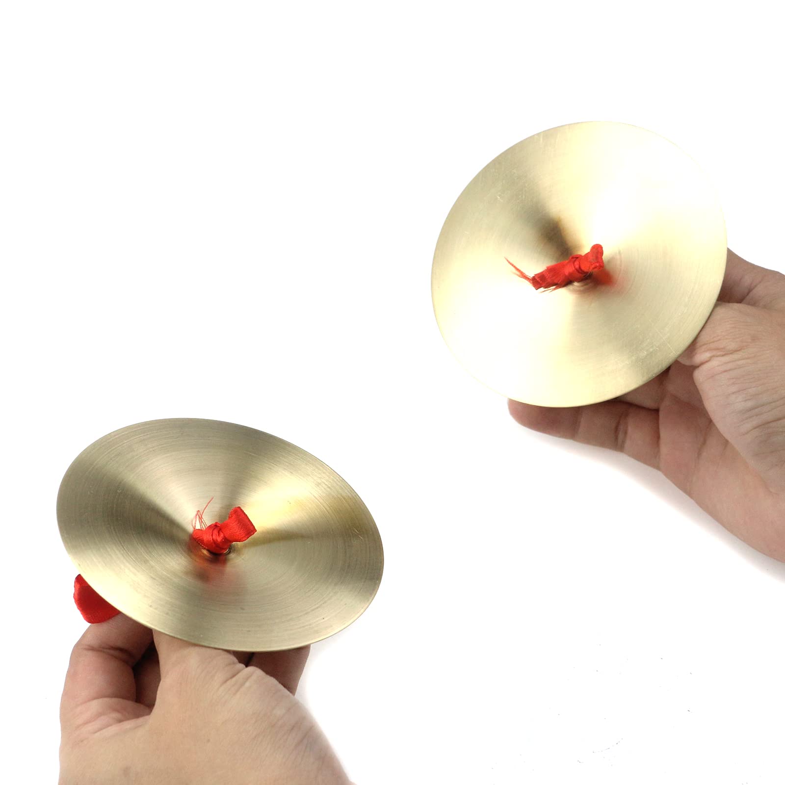 Woogim Finger Cymbals Music Instrument 4Pcs Brass Belly Dance Finger Cymbals Finger Zills for Belly Dancer (3.5" Diameter)
