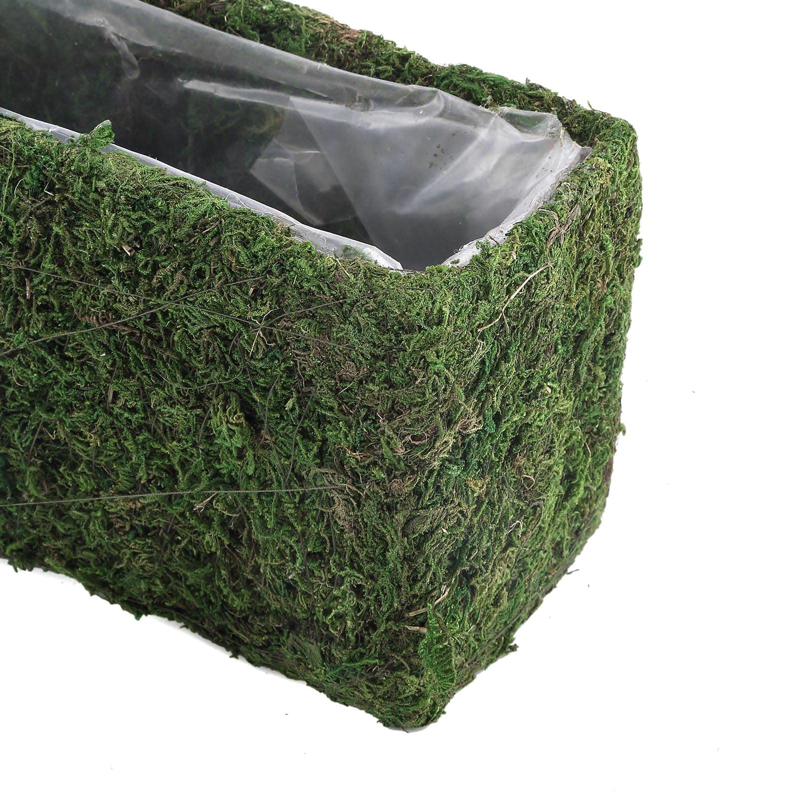 Tableclothsfactory 23.5" Rectangle Preserved Moss Planter Box Moss Covered Planters with Inner Lining