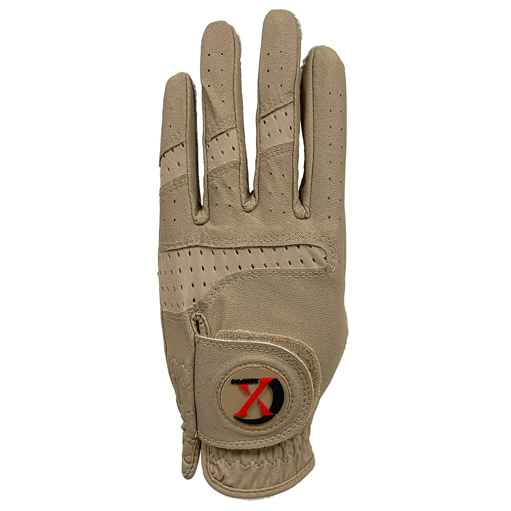 XEIRPRO Premium 4 Pack All Weather Golf Gloves for Women Worn On Left Hand for Right Handed Golfer- Comfort and Secure Fit Ultra Grip Leather Soft Flexibility (Medium, Beige)