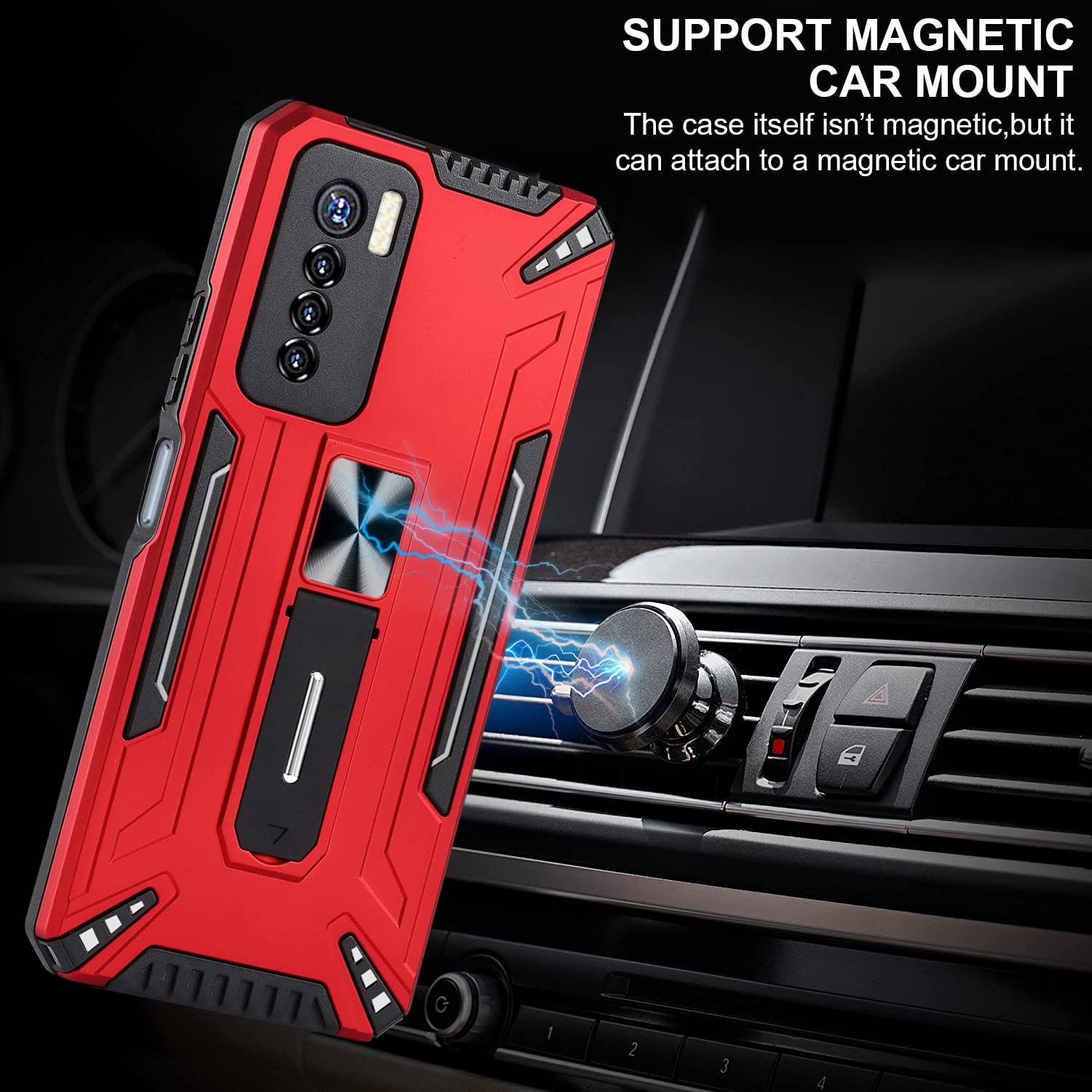 ZHANGUO Mobile Phone Case Bag Case for Tecno Camon 17 Pro, for Tecno Camon 17 Pro Case Heavy Duty Full Shock Absorption Body Protector Tpu Rubber with PC Disk Phone Case Cover