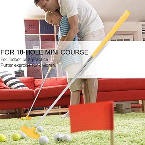 Two-Way Putter Anti-Slip Grip Golf Putter Golf Putter for Kids, for 18-Hole Mini Course, for Children(Yellow)