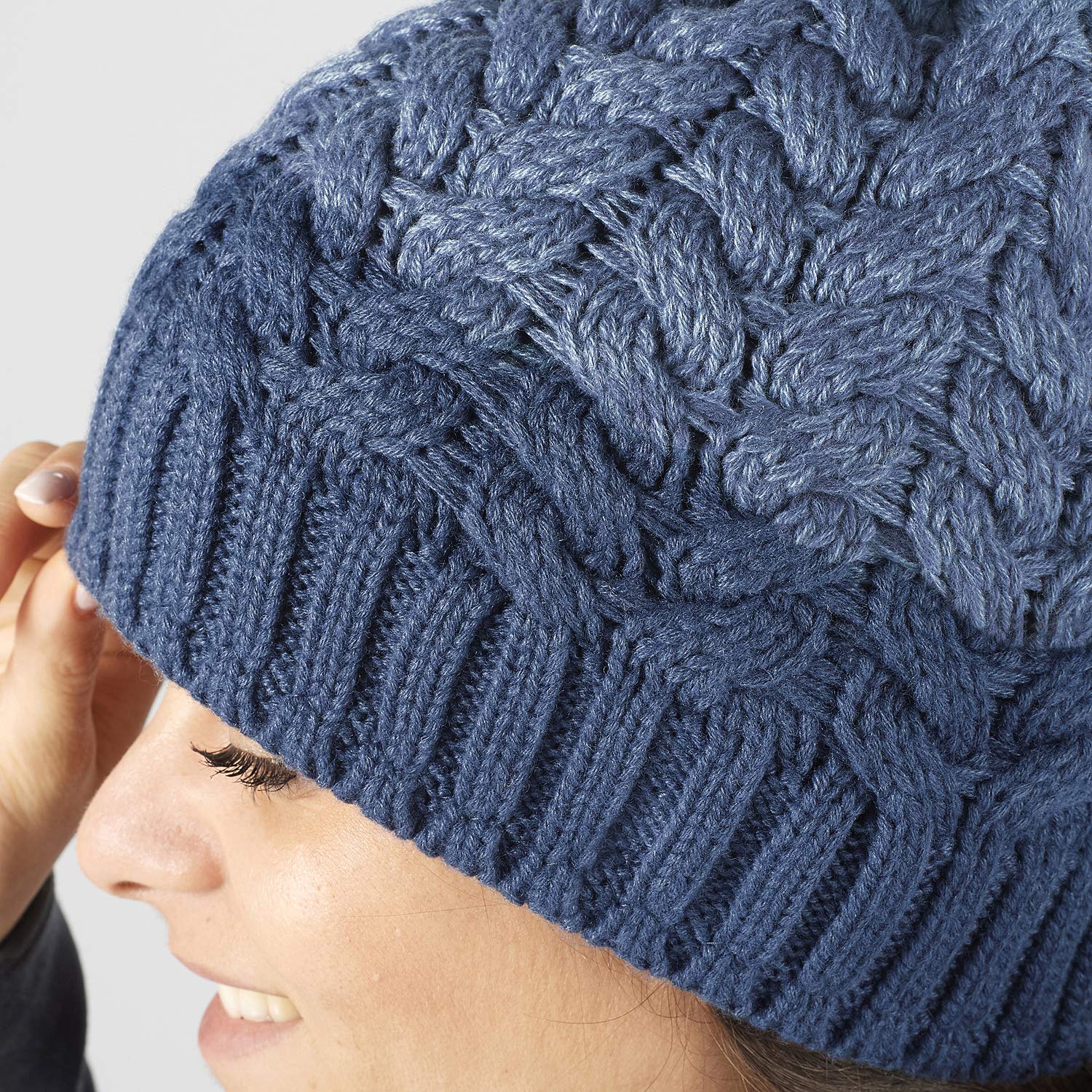 Salomon Women's Standard Poly Beanie, Copen Blue/Dark Denim, One Size Fits All