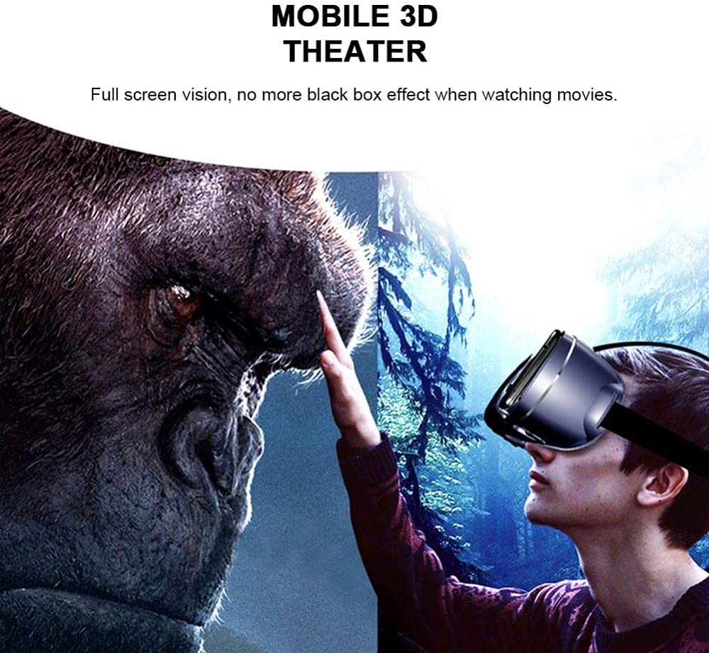 VR Headset, VR Glasses, VR Goggles-for 3D VR Movies Video Games, Play Mobile Games & 360 Movies, VR Headset with Remote Controller Virtual Reality Headset for 5.0-7.0inches iPhone & Android