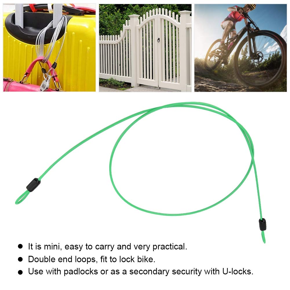 Taidda- Stainless Steel Cable Lock, Cable Bicycle Lock, Practical High Reliability Scooter for Bicycle Motorcycle Bike AutocycleGreen