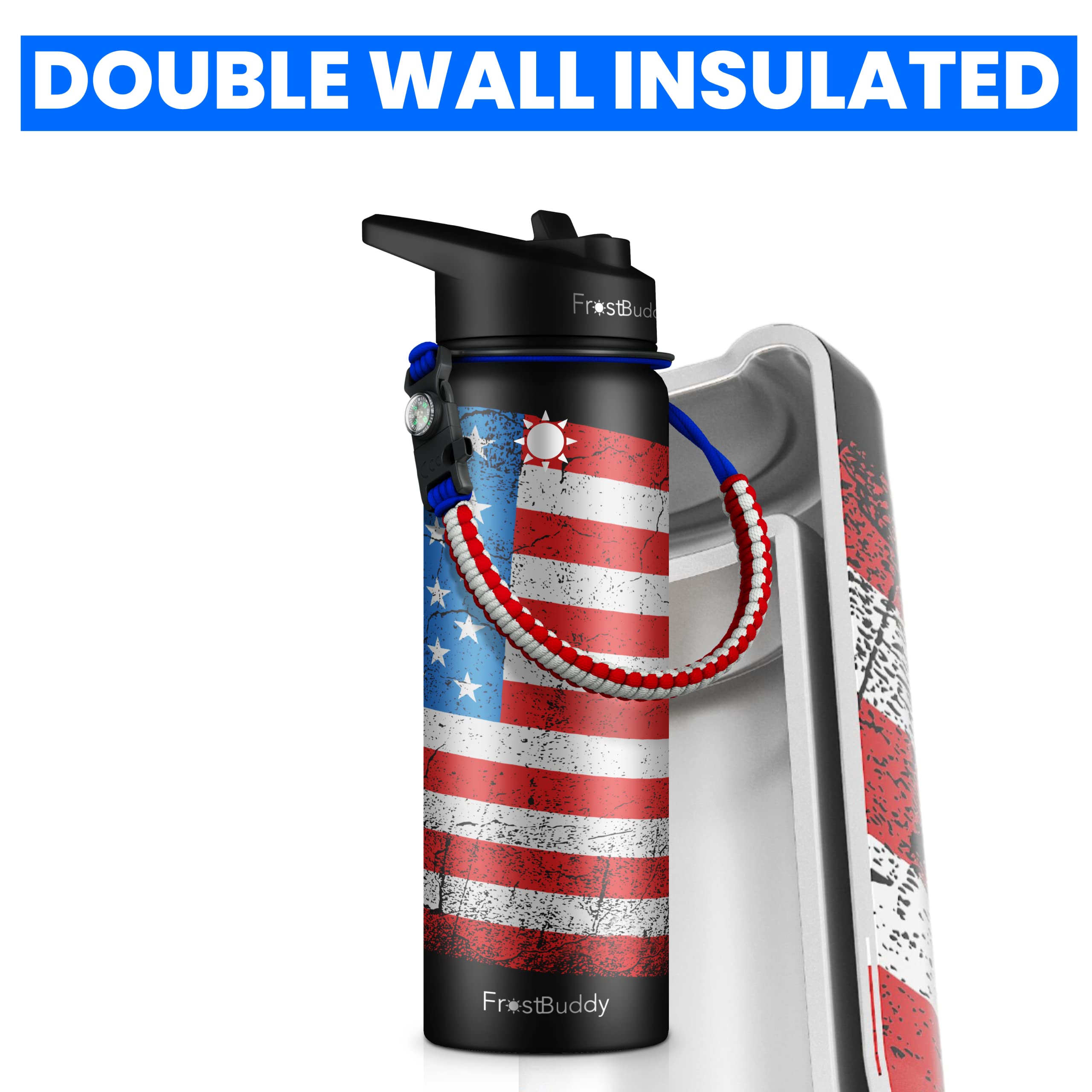 Universal Buddy XL Can Cooler by Frost Buddy - Fits 12-ounce, 16-ounce, 20-ounce, and 24-ounce Cans and Bottles - Keep Your Drinks Refreshingly Chilled for over 12 hours (Retro)