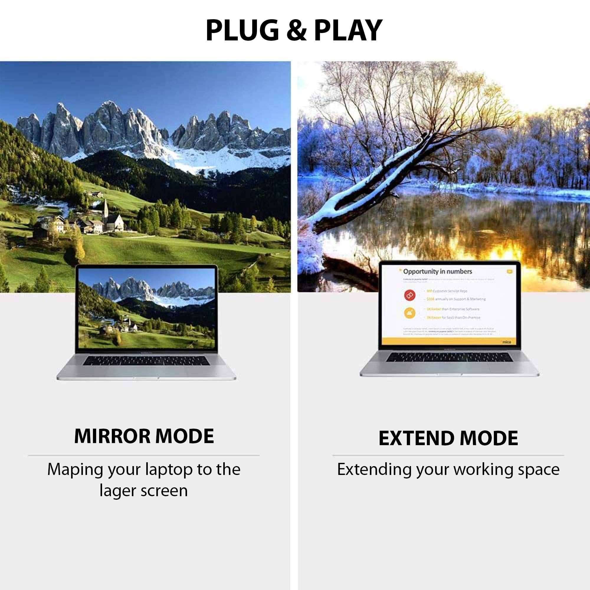 Tek Styz Powered USB-C 4k HDMI Cable Compatible with Motorola One Action Plus USB Charging at Max 2160p@60Hz, 6Ft/2M Cable [Gray, Thunderbolt 3]