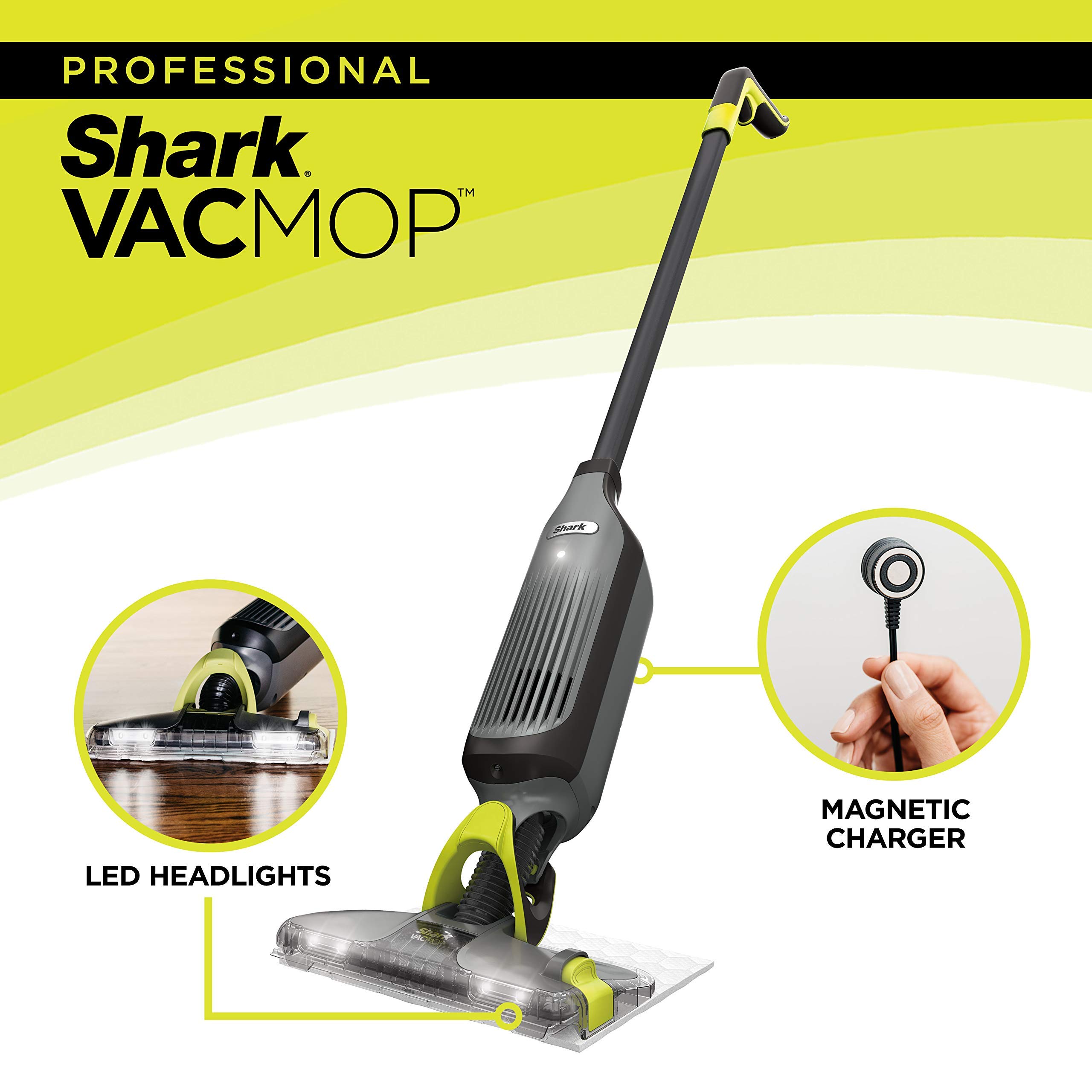 Shark VACMOP Pro Cordless Hard Floor Vacuum Mop with Disposable Pad, Charcoal Gray (Renewed) (VM252 Vacmop Charcoal Gray)