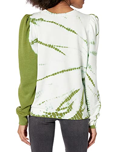 The Drop Women's Jean Puff-Sleeve Fleece Sweatshirt, Treetop, XS