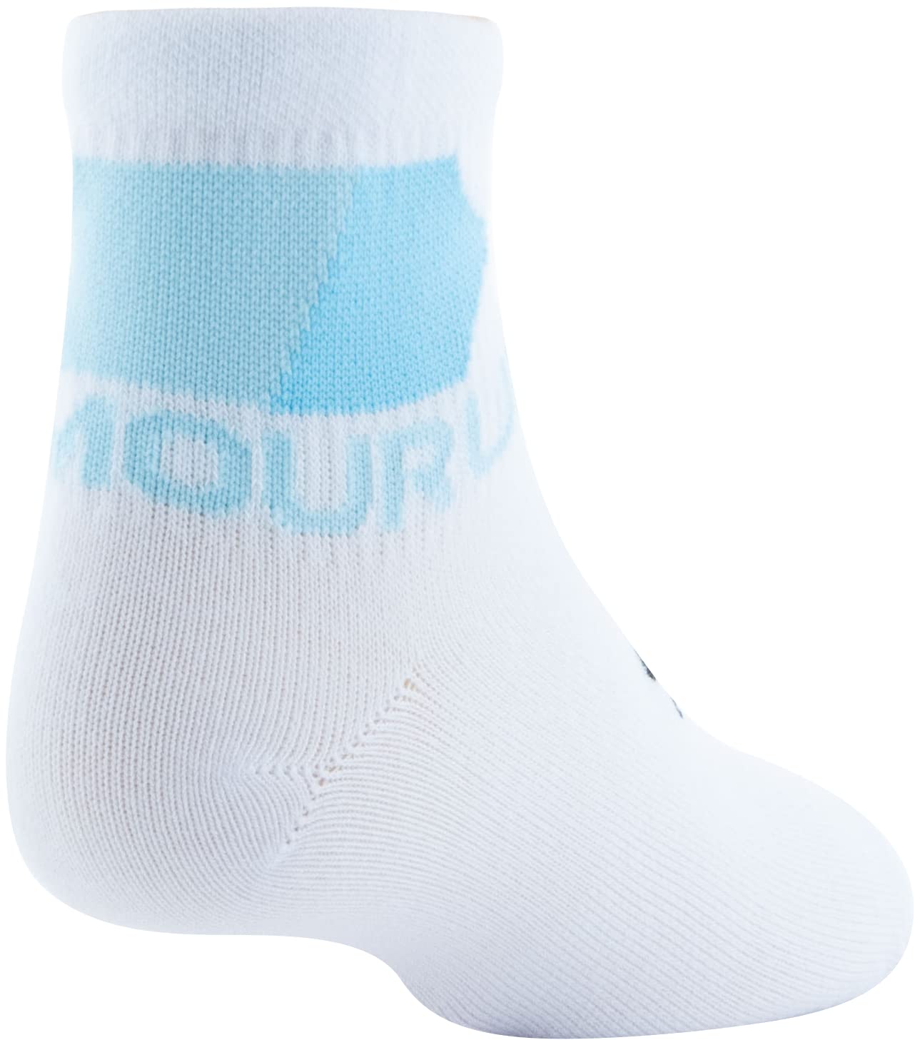 Under Armour Youth Essential Quarter Socks, 6-Pairs, White/Black/Opal Blue, Small