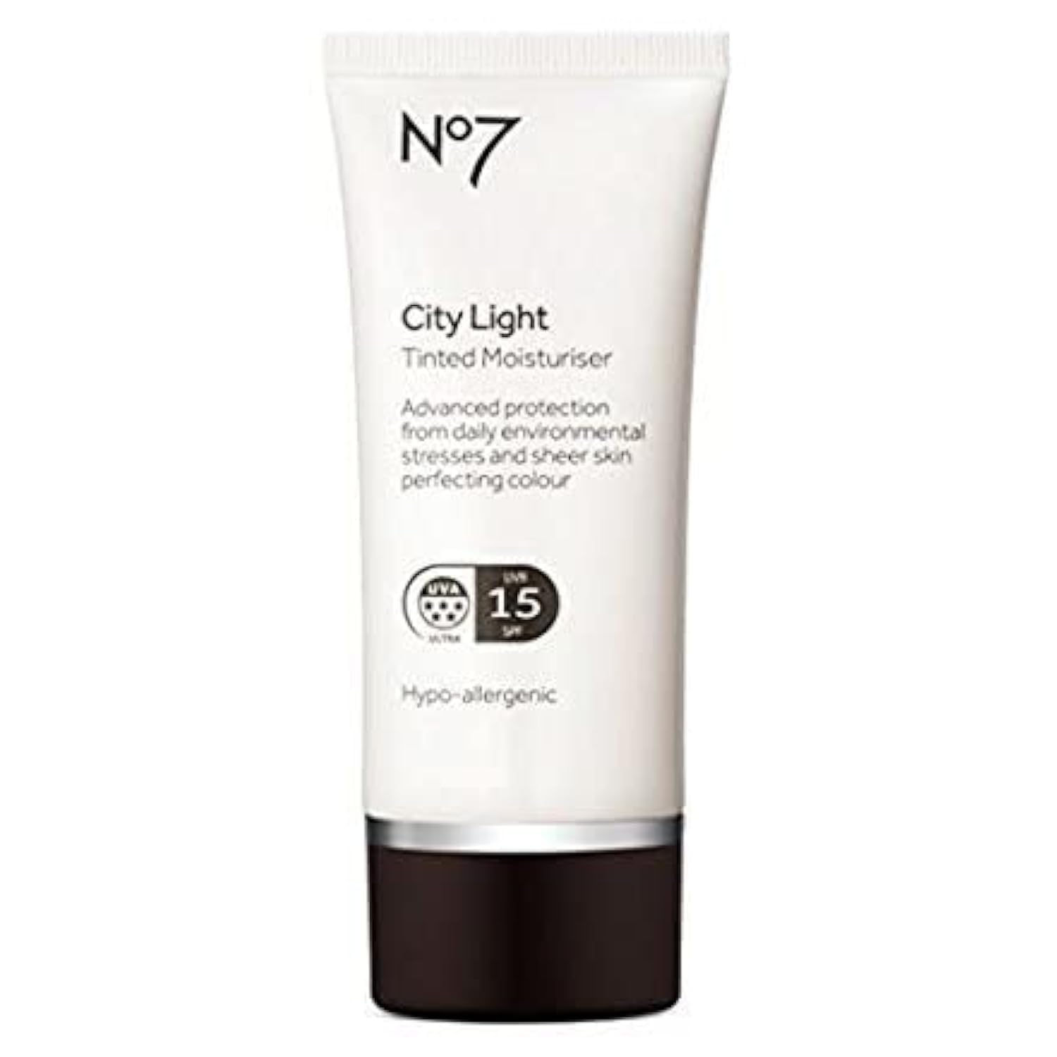 No.7 City Light Tinted Moisturiser - Fair, SPF 15, Hydrating, Antioxidant, Almond Scent, Alcohol-Free, 1.69 Fl Oz