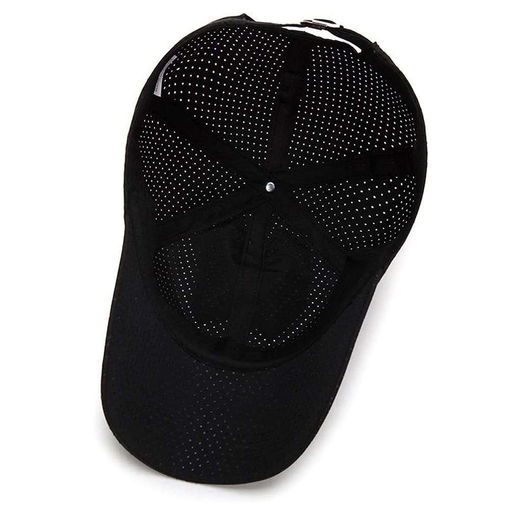 YuMENo Unisex Summer Adjustable Mesh Baseball Cap Lightweight Breathable Sports Running Reflective Plain Hat Khaki
