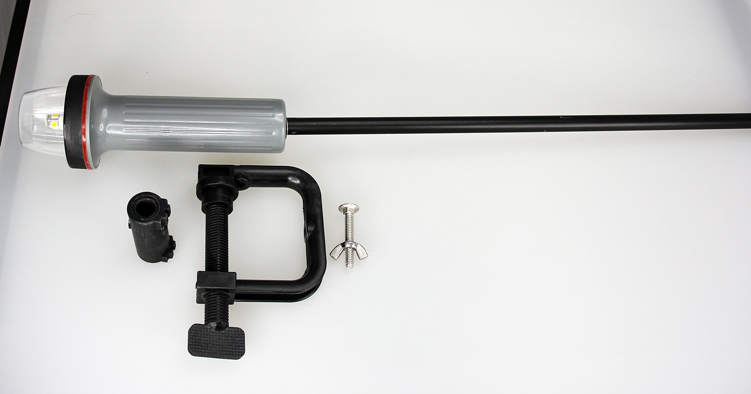 Pactrade Marine Boat Canoe Kayak Portable Battery Operated 20'' All Round Anchor/Stern LED Light with C-Clamp Mount