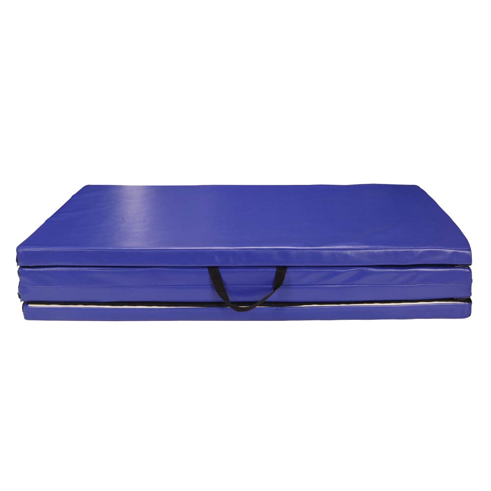 Polar Aurora 4'x10'x2 Thick Folding Gymnastics Exercise Mat Aerobics Stretching Yoga Mats (Right blue)