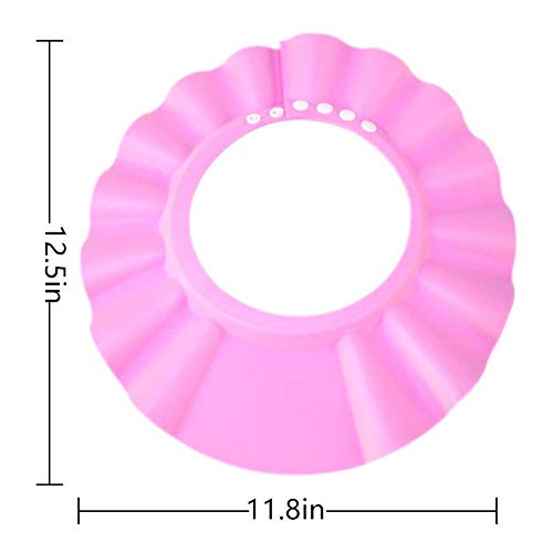 Safe Shampoo Shower Bathing Protection Bath Cap Soft Adjustable Visor Hat for Toddler, Baby, Kids, Children Boys Girls Pink