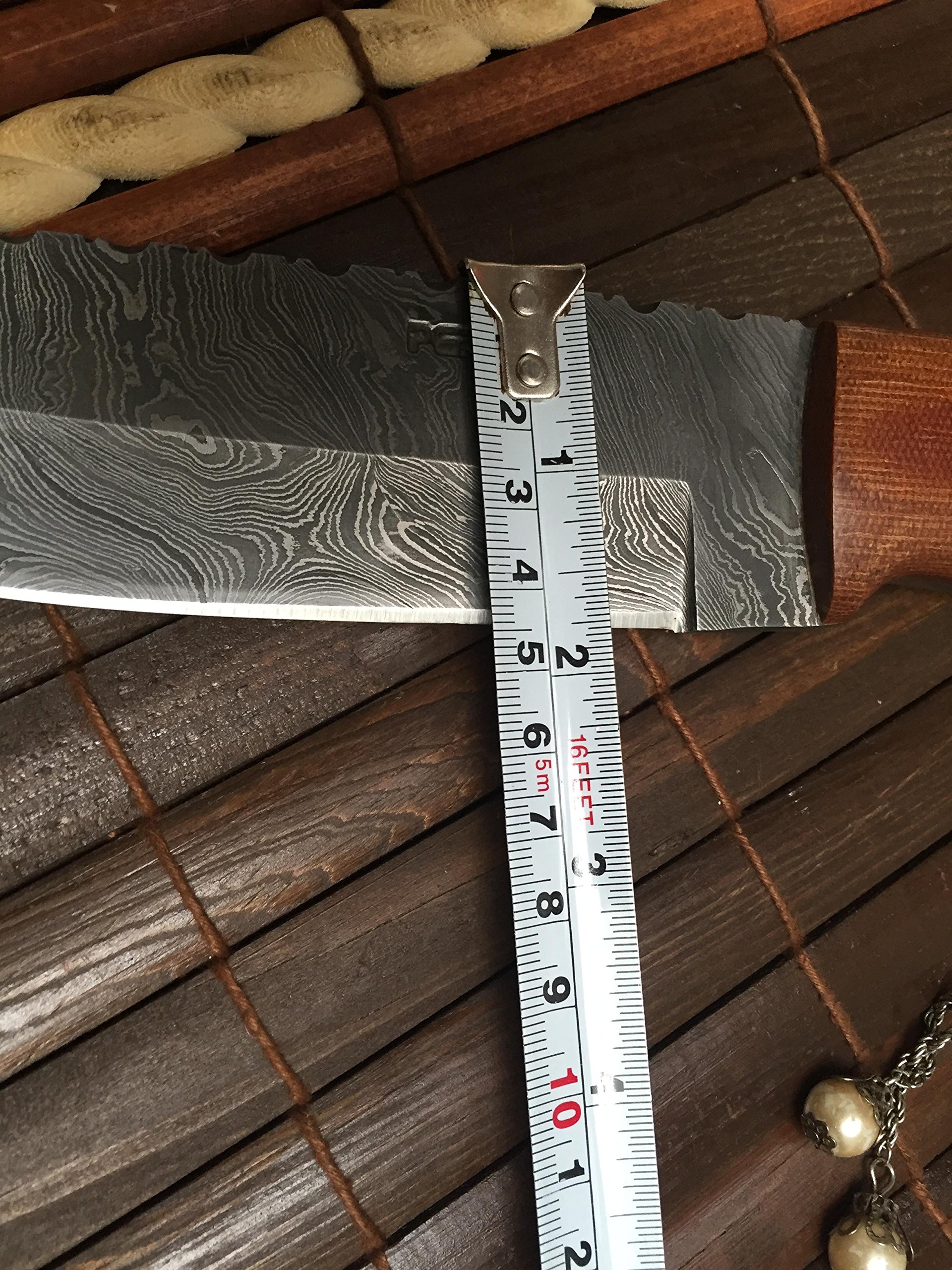 Perkin - Handmade Damascus Hunting Knife with Sheath