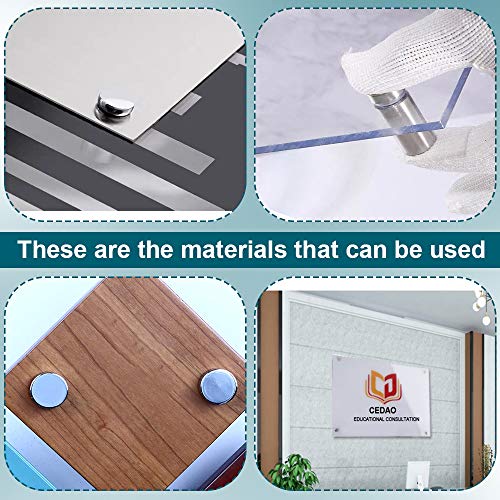 Stainless Steel Standoff Screws, 20Pcs 1/2 x 1 Inch Wall Standoff Sign Holders Screws, Mounting Glass Hardware for Hanging Acrylic Picture Frame, Advertising Screws Kit