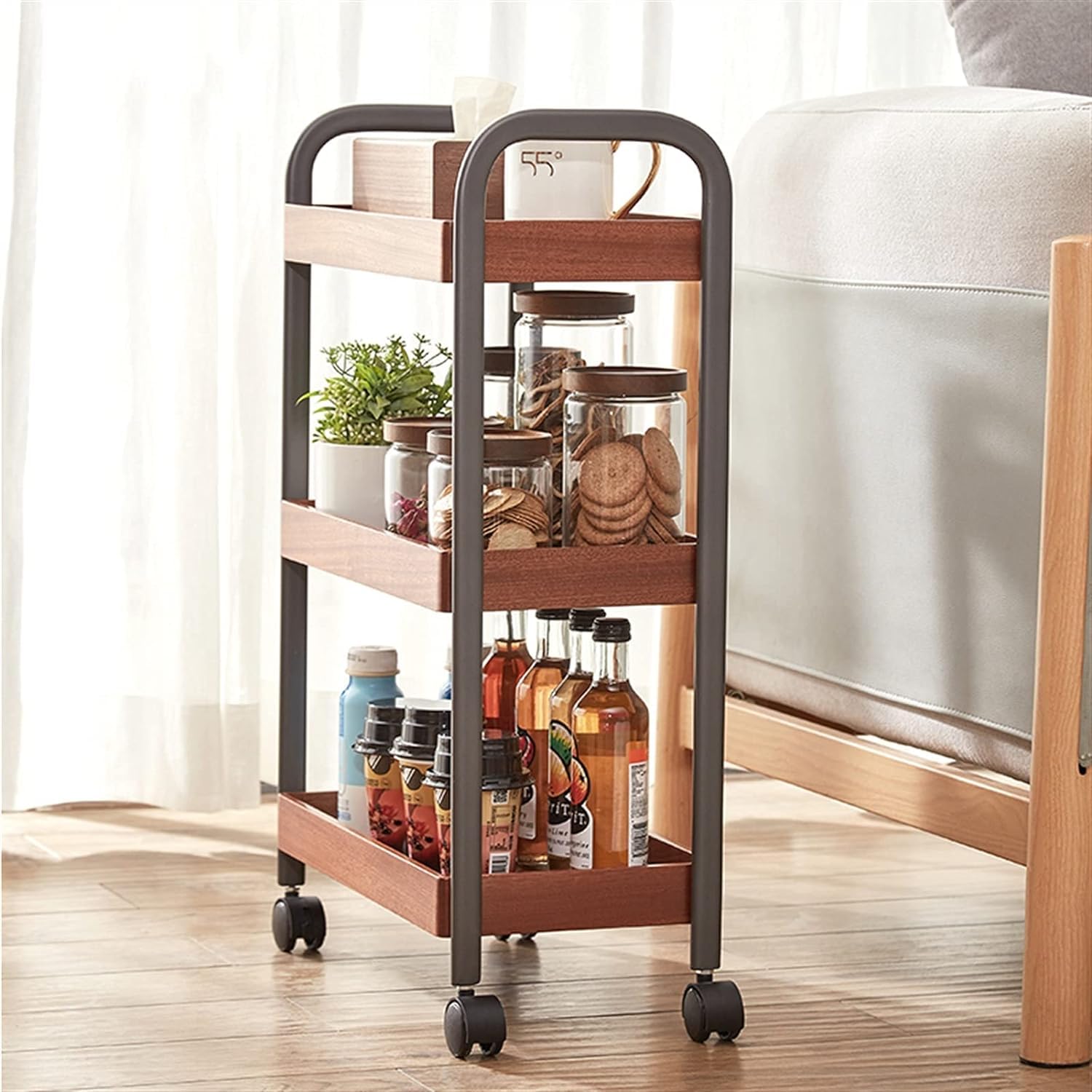 OXOAMP Storage Shelves Rack for Kitchen Shelving Unit Storage Cart Shelving Unit Organizer Out Storage Rolling Utility Cart Tower Rack