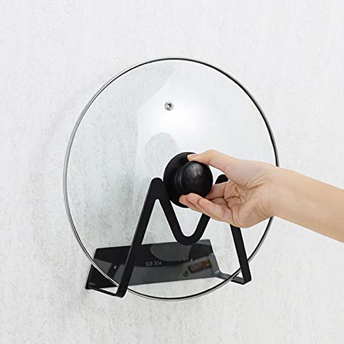 SEYFI Stainless Steel Pot Lid Holder Organizer, M Type Kitchen Pot Lid Rack, Cutting Board Stand, Reusable, Wall-Mounted, Space Saving