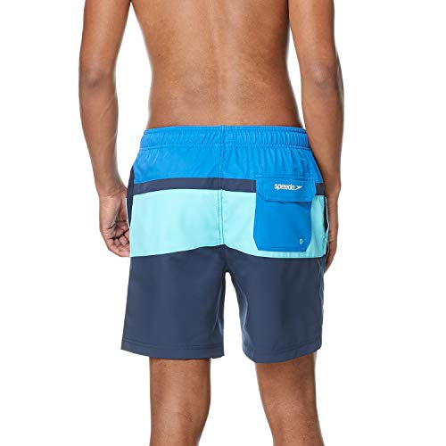 Speedo Men's Standard Swim Trunk Mid Length Redondo Stripe, Peacoat Block, XX-Large