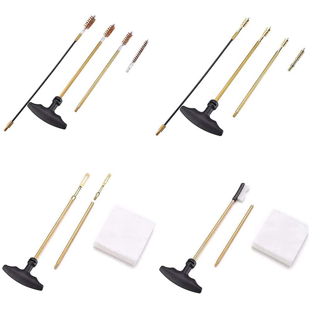 VEFAIR Universal Handgun Cleaning Kit Gun Cleaning Kit Brass Jags Tips Nylon Brushes for .357/9mm.40.45 Caliber Pistols with Zipper Closed Portable Case